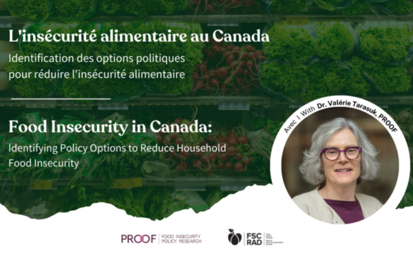 Household Food Insecurity in Canada in 2021 Webinar - PROOF